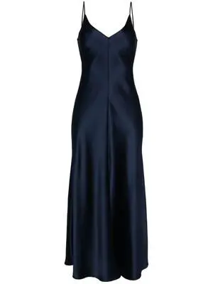 Voz VOZ V-Neck Silk Slip Dress Blue