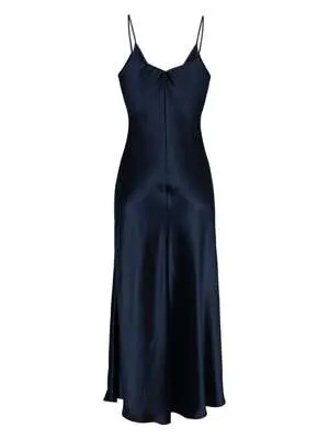 Voz V-neck Silk Slip Dress - Blue