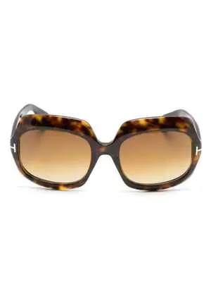 TOM FORD Rectangle-frame Sunglasses - Brown