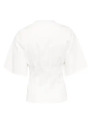 Goen.j Ruched-detailing T-shirt - White