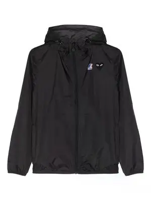 Play Comme Des Garcon K-way Zipped Hooded Jacket - Black