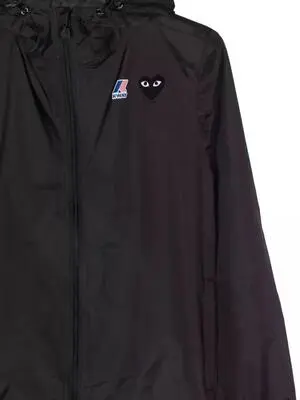 Play Comme Des Garcon K-way Zipped Hooded Jacket - Black
