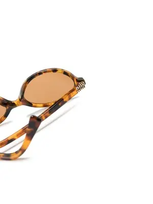 Miu Miu Tortoiseshell Oval Sunglasses