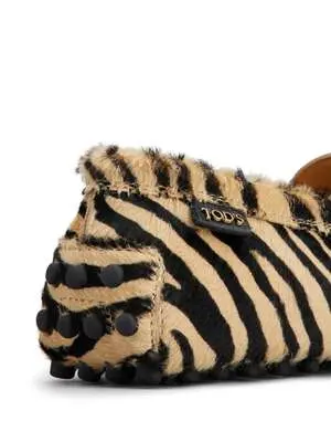 TOD'S Gommino Calf-hair Loafers - Black