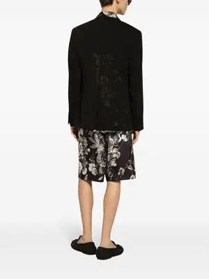 Dolce & Gabbana Floral-print Silk Shorts - Black