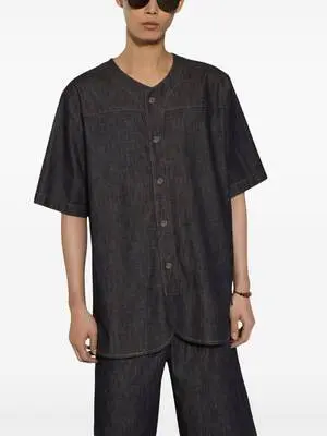 Dolce & Gabbana Logo-embroidered Denim Shirt