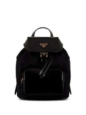 Prada Logo Plaque Buckle Backpack