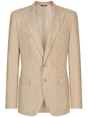 Dolce & Gabbana Single-breasted Linen Blazer - Neutrals