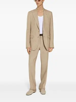 Dolce & Gabbana Single-breasted Linen Blazer - Neutrals