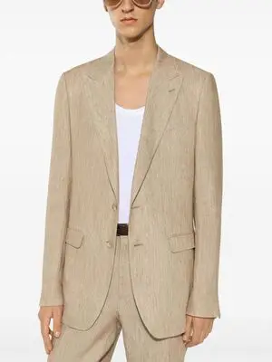 Dolce & Gabbana Single-breasted Linen Blazer - Neutrals