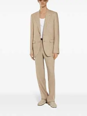 Dolce & Gabbana Single-breasted Linen Blazer - Neutrals