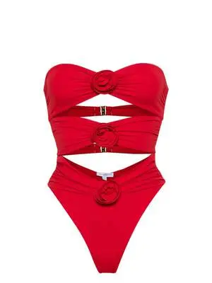 LA REVECHE Vesna Cut-out Swimsuit - Red