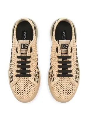 Dolce & Gabbana Roma Macramé Sneakers - Neutrals
