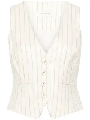 Zimmermann Pinstriped Herringbone Waistcoat - Neutrals