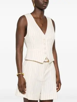 Zimmermann Pinstriped Herringbone Waistcoat - Neutrals