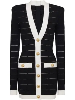 BALMAIN Balmain Button-Embellished Knitted Mini Dress