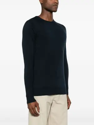 Sunspel Fine-knit Merino Jumper - Blue