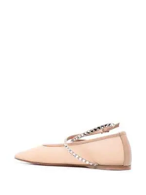 Amina Muaddi Ane Mesh Ballerina Shoes - Neutrals