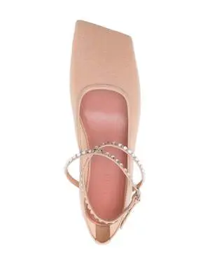 Amina Muaddi Ane Mesh Ballerina Shoes - Neutrals