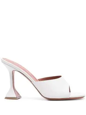 Amina Muaddi Lupita Leather Sandals - White