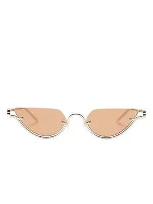 Gucci Geometric Half-rim Sunglasses - Gold