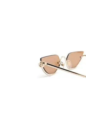 Gucci Geometric Half-rim Sunglasses