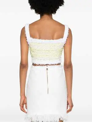 Balmain Striped Tweed Crop Top