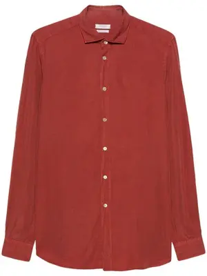 Boglioli Long-sleeve Tonal Stitching Shirt - Red