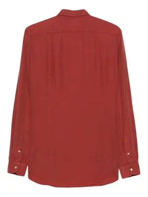 Boglioli Long-sleeve Tonal Stitching Shirt - Red