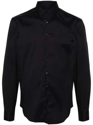 Giorgio Armani Classic-collar Poplin Shirt - Blue
