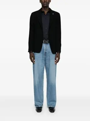 Giorgio Armani Classic-collar Poplin Shirt - Blue