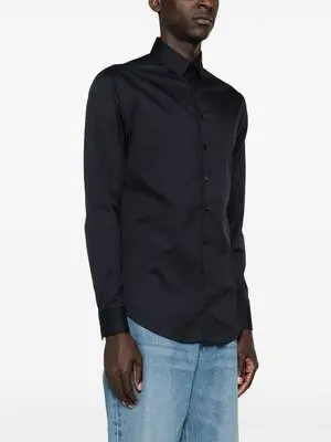 Giorgio Armani Classic-collar Poplin Shirt - Blue