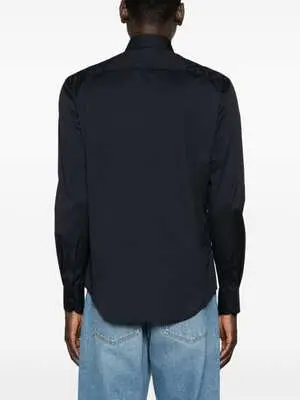 Giorgio Armani Classic-collar Poplin Shirt - Blue