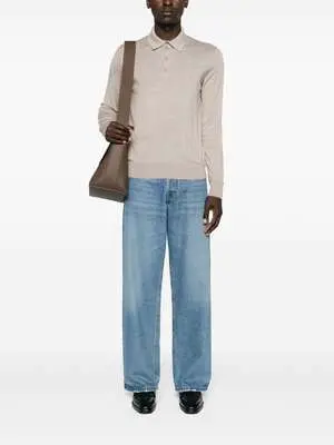 Giorgio Armani Long-sleeve Wool Polo Shirt