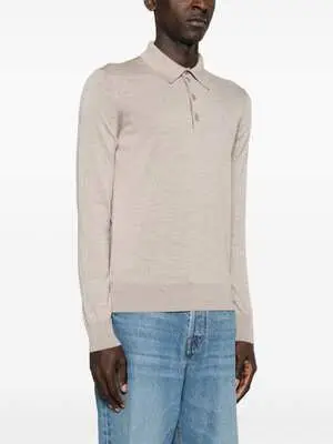 Giorgio Armani Long-sleeve Wool Polo Shirt