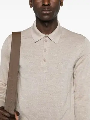 Giorgio Armani Long-sleeve Wool Polo Shirt