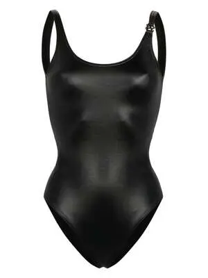 Palm Angels Monogram Plaque Swimsuit - Black