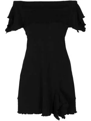 Goen.j Off-shoulder Ruffle-trim Mini Dress