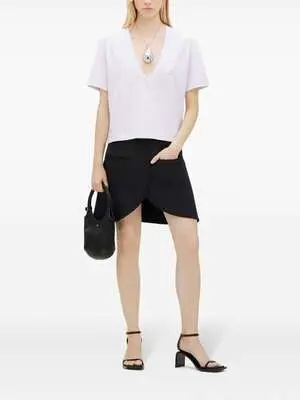 COURREGES Logo-appliqué Cropped T-shirt - Pink