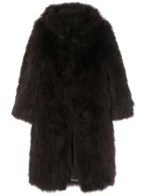 LISKA Press-stud Shearling Coat