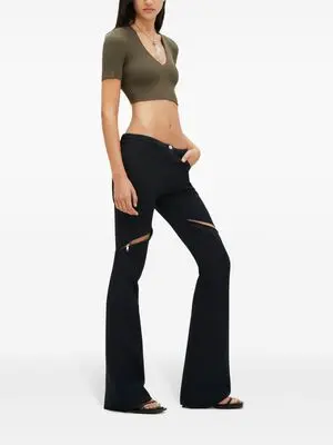 COURREGES Ribbed Knit Top - Green