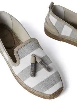 Brunello Cucinelli Striped Canvas Espadrilles
