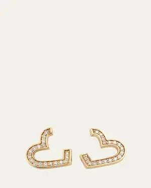 SYDNEY EVAN 14k Yellow Diamond Heart Hoop Earrings