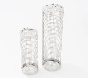 TECHNIQUE 2-pc Small & Large S/s Mesh Rolling Grill Baskets - One-color