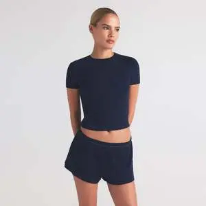 SKIMS Cotton Rib Loose Short - Navy