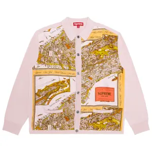 Supreme Silk Map Cardigan - Pink