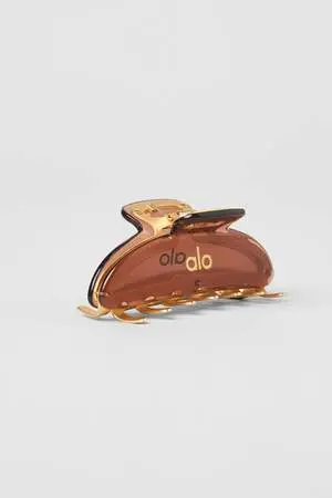 Alo Yoga Acrylic Claw Clip Clear Chestnut/gold