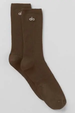 Alo Yoga Half-Crew Understated Socks Espresso