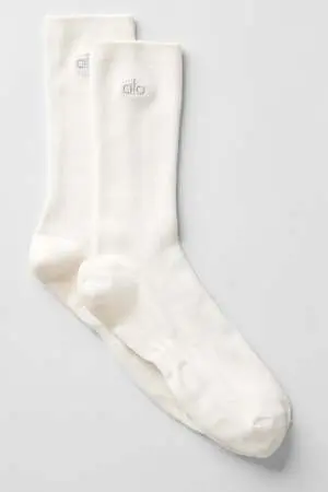 Alo Yoga Half-Crew Understated Socks Ivory