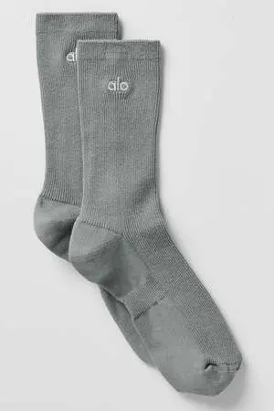 Alo Yoga Half-Crew Understated Socks Lunar Grey